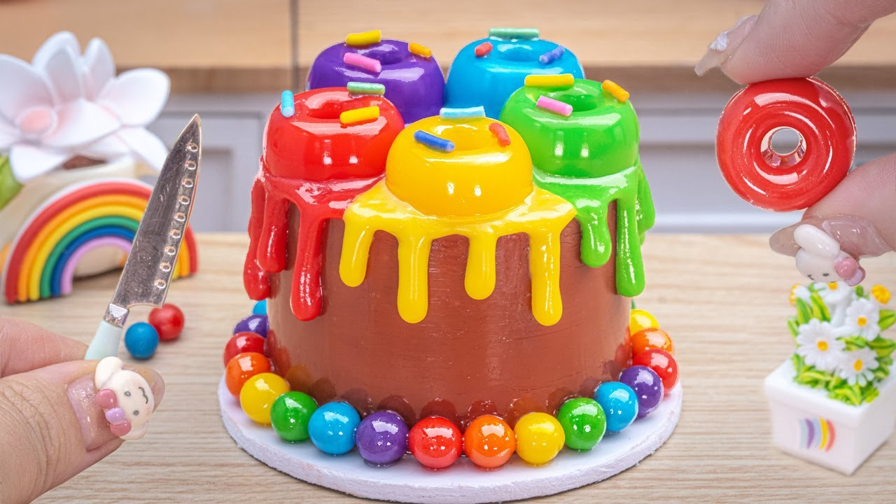 How to Make Miniature Rainbow Chocolate Cake🍰🌈🍫| Satisfying ASMR Tiny ...