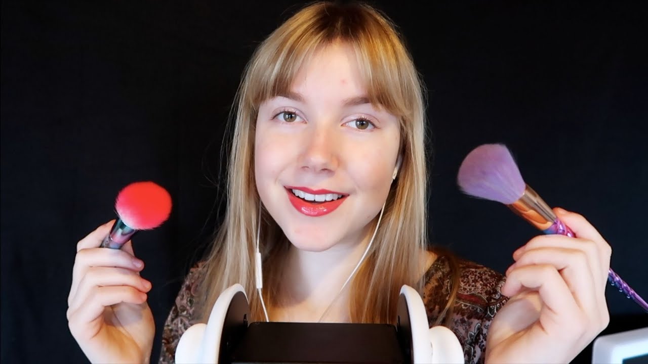 ASMR Brushing Your Ears & Close-Up Whispering - YouTube