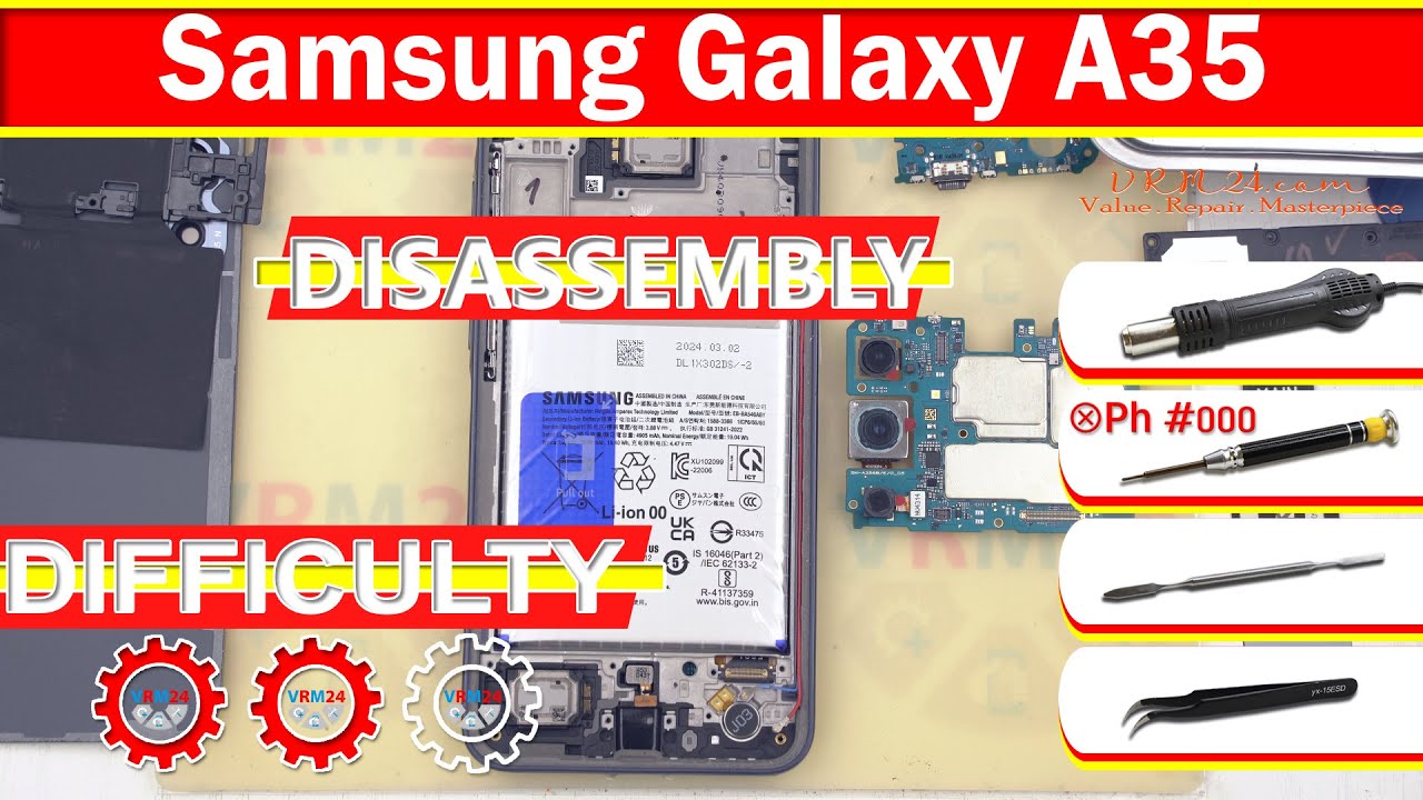 Samsung Galaxy A35 5G SM-A356 Disassembly in detail Take apart - YouTube