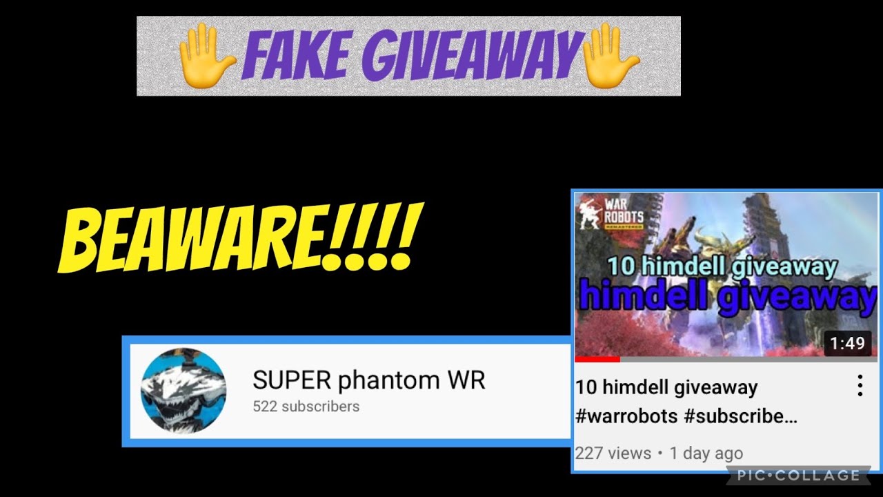 FAKE GIVEAWAY BEWARE - YouTube