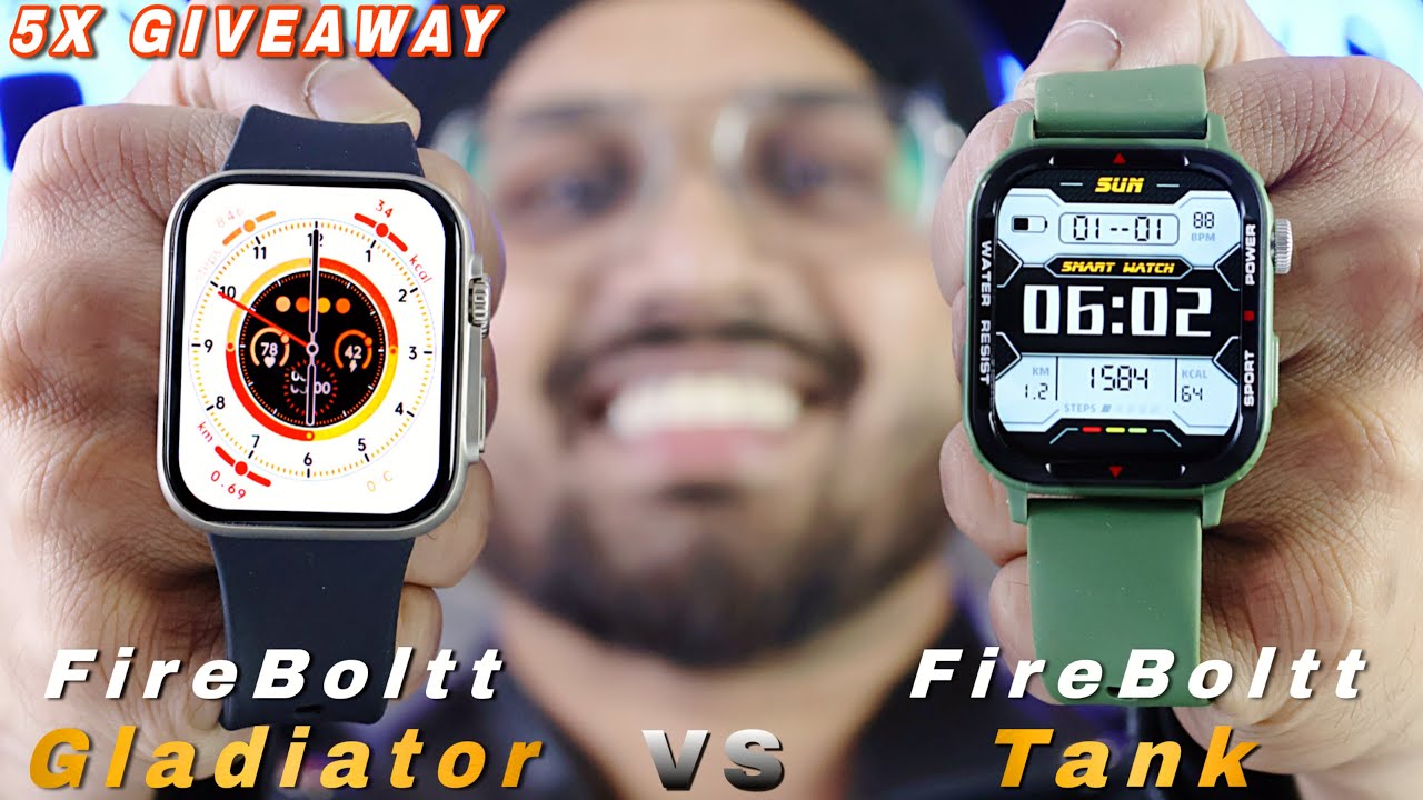 Fire Boltt Gladiator Vs Fire Boltt Tank || COMPARISON || 5X GIVEAWAY ...