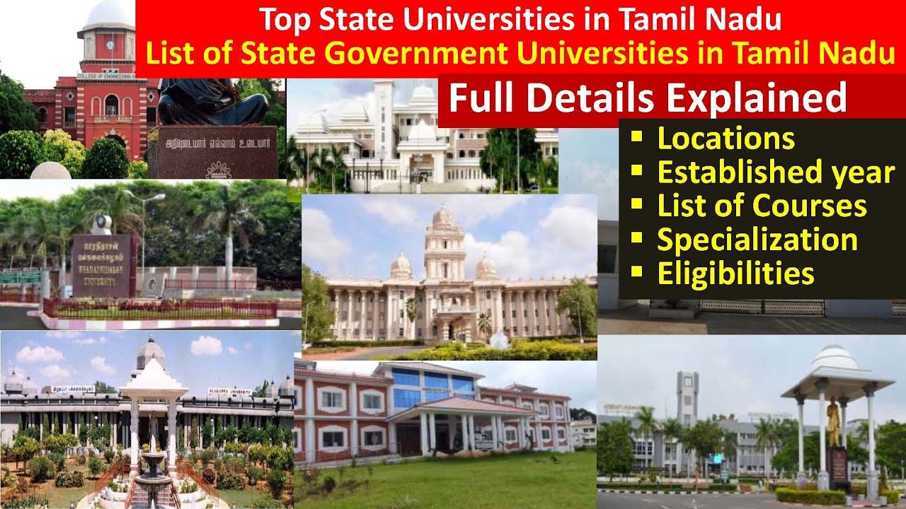 Top Government Universities in Tamil Nadu / Best Universities / List of ...