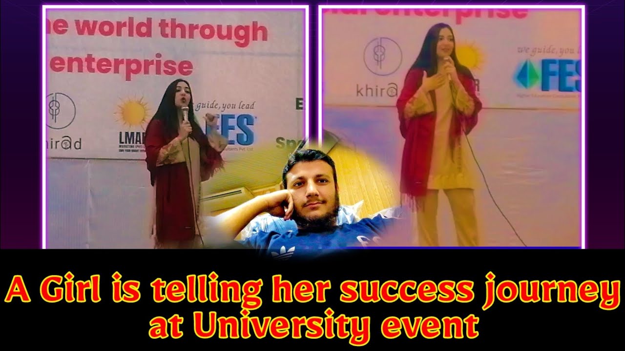 A Girl is telling her success journey at University event | Girl ...