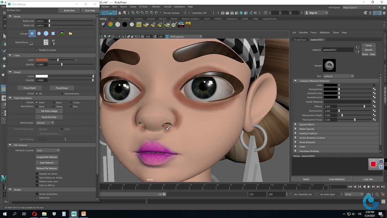 Maya I Textures Warrior I 3D Paint Tool - YouTube