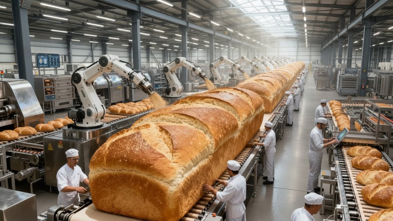 Inside a Modern Bread Factory: From Wheat Grain to Packaged Loaf Bread ...