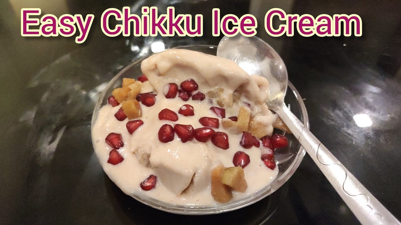 Easy Chikku Ice Cream | എളുപ്പത്തിൽ Chikoo lce Cream ഉണ്ടാക്കാം | Sahla ...