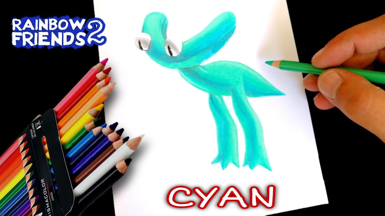 Dibujo [ RAINBOW FRIENDS 2 ] CYAN | Amigos del Arcoíris 2 | PASO A PASO ...