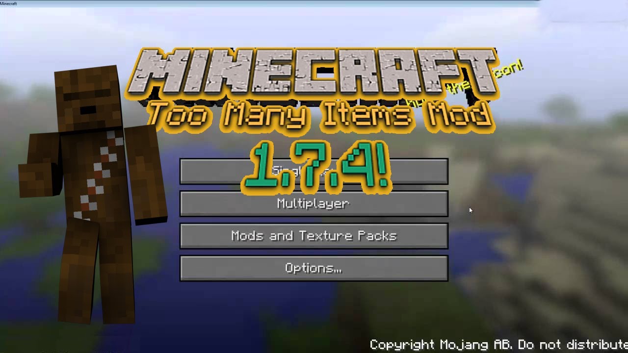 Minecraft -How to install TooManyItems Mod for 1 7 4! New! Easy! - YouTube