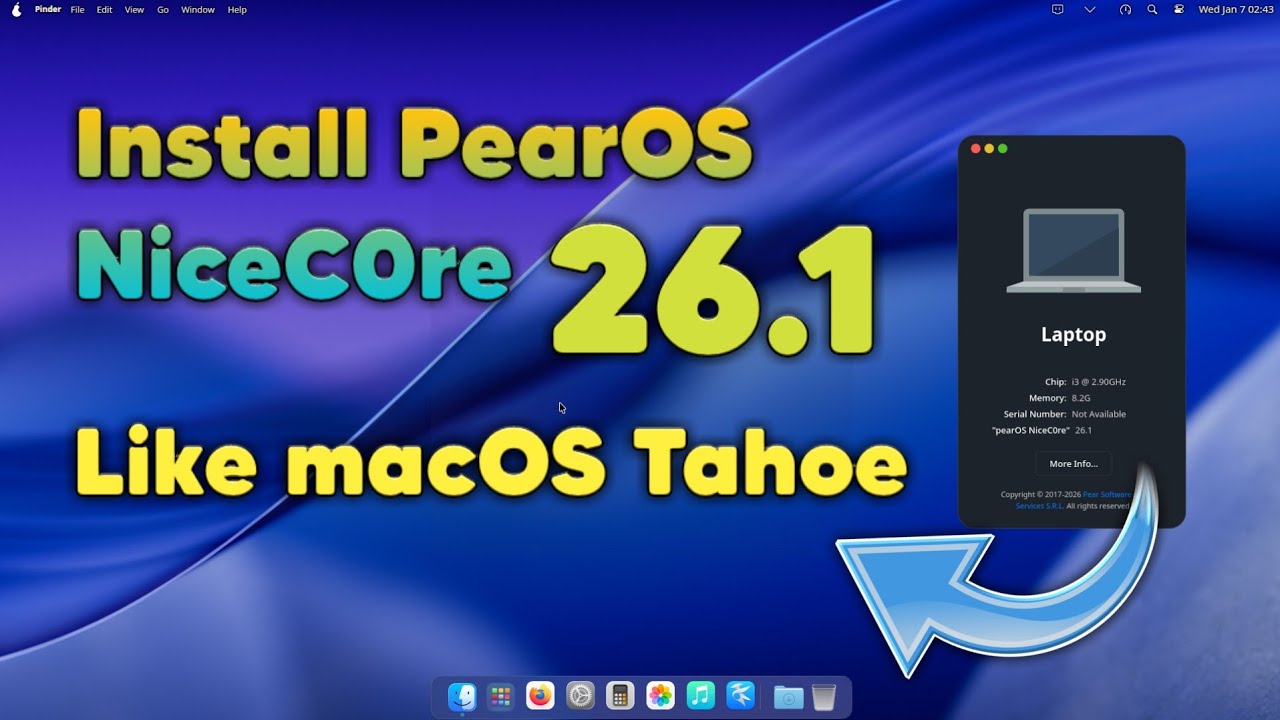 install PearOS NiceC0re 26 1 Like macOS Tahoe - YouTube