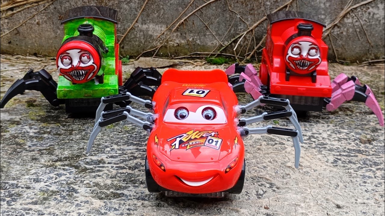 Mencari mainan kereta api hantu laba-laba,lightning mcqueen laba-laba ...