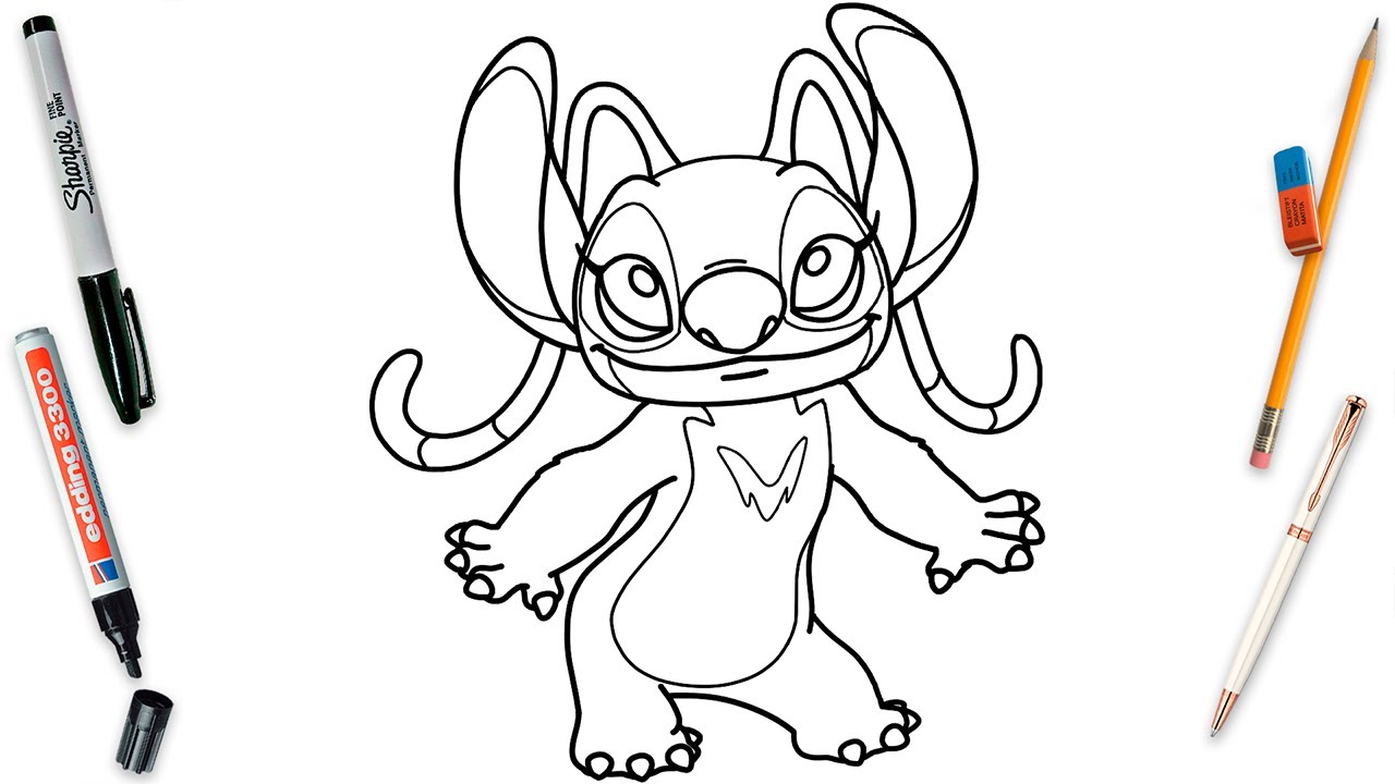 How To Draw Angel Stitch Easy Step By Step | Lilo & Stitch Movie Art ...
