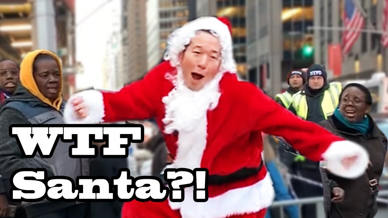 Santa Claus had too much Egg Nog!! - SANTA DANCE IN PUBLIC!! - YouTube