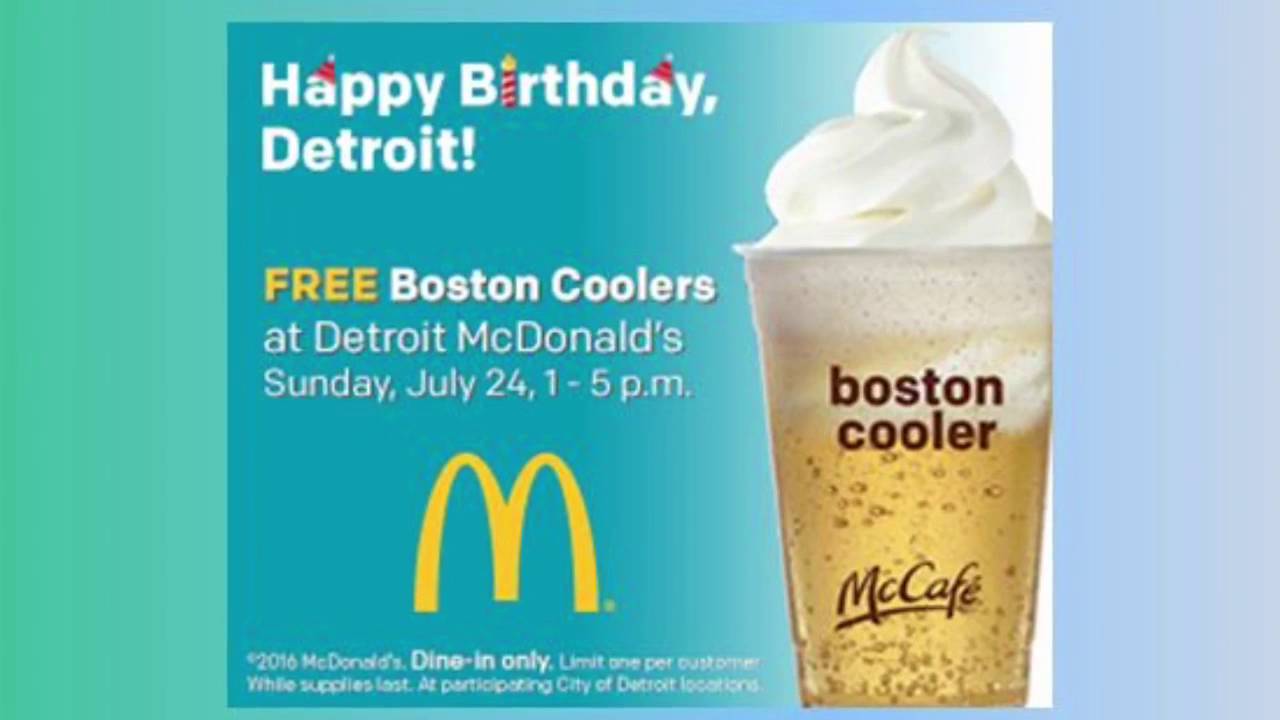 Free Boston Cooler at city of Detroit McDonald's - YouTube