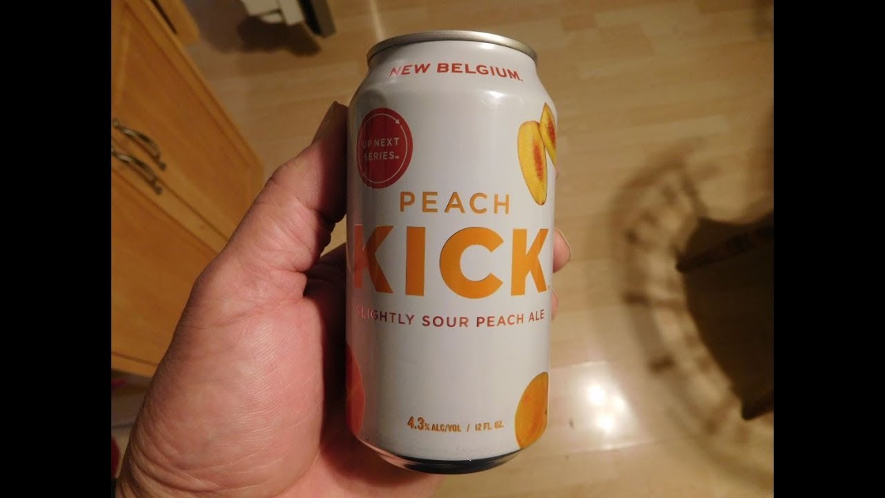 New Belgium Peach Kick Lightly Sour Peach Ale - YouTube