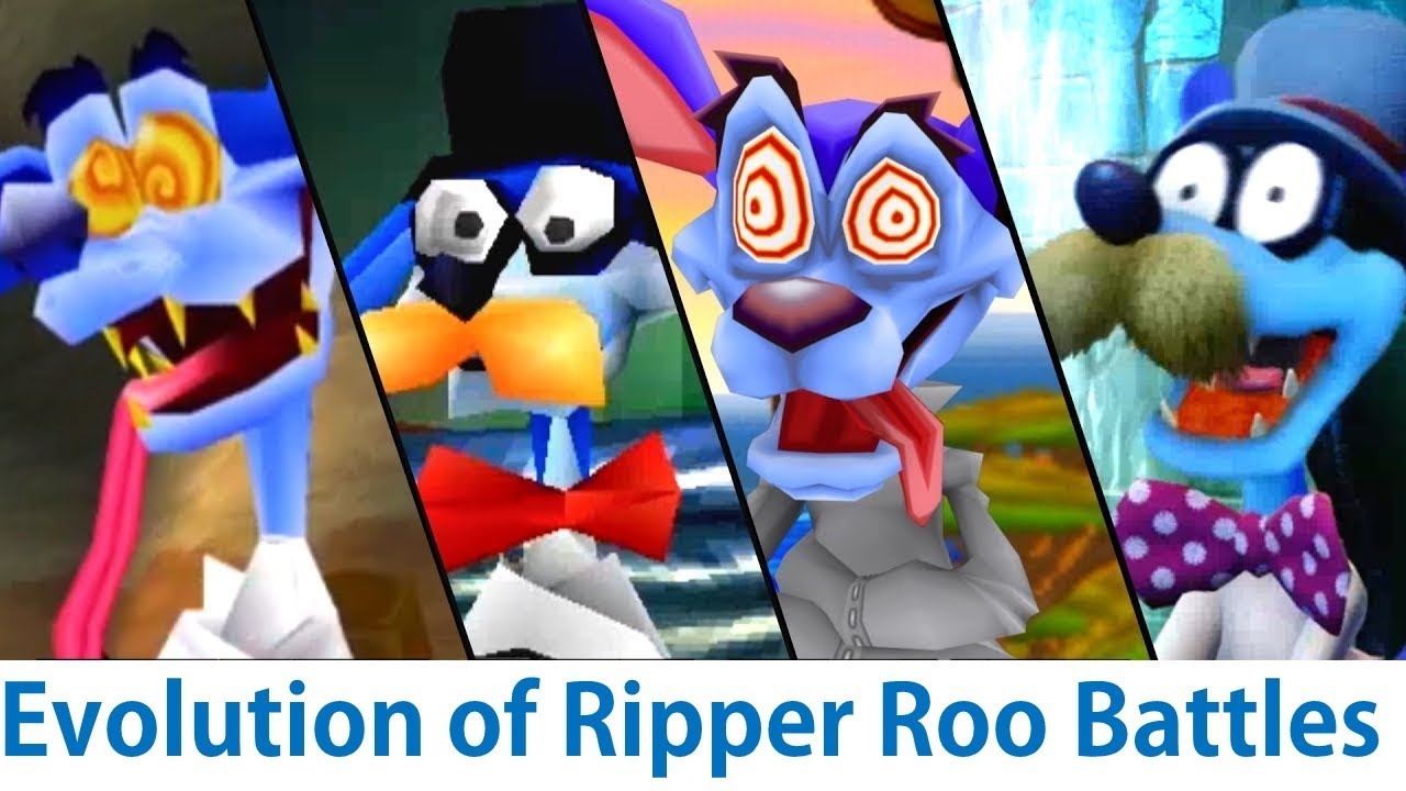 Evolution of Ripper Roo Battles in Crash Bandicoot Games (1996-2017 ...