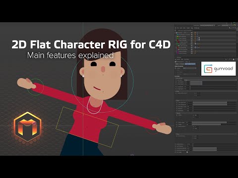 2D Flat Character Rig for C4D by Mographer