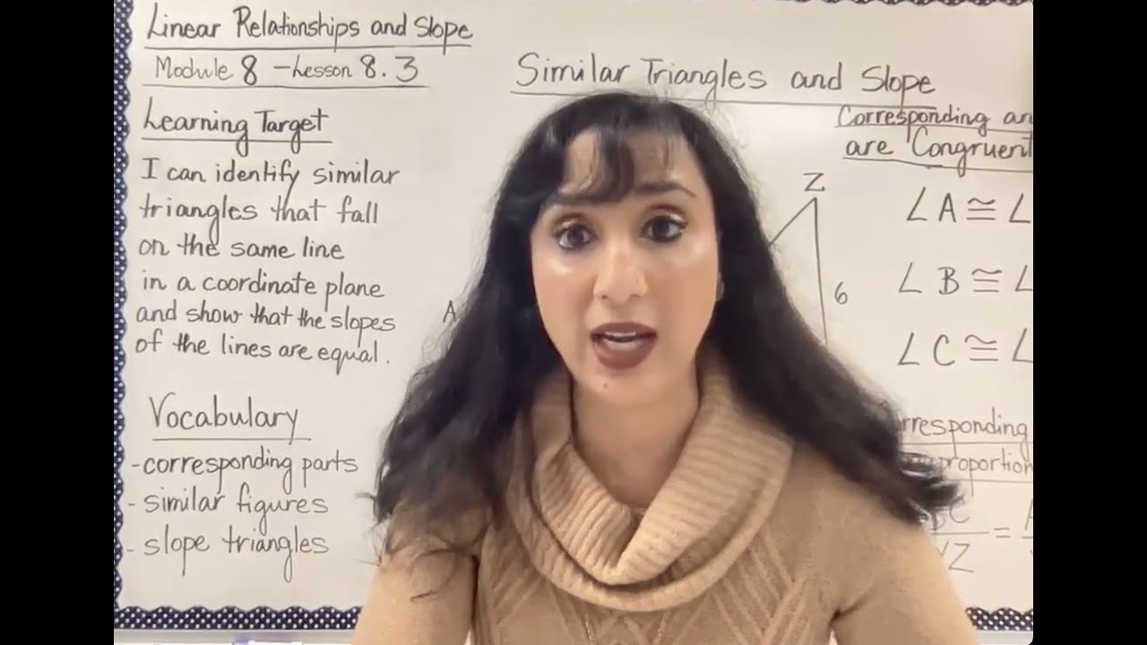 Unit 12--Module 8.3--Similar Triangles and Slope--7th Grade - YouTube
