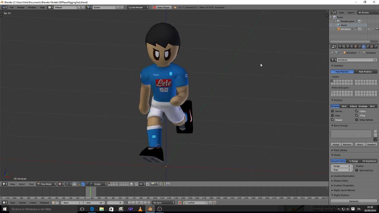 My 3d player model for my soccer game - YouTube