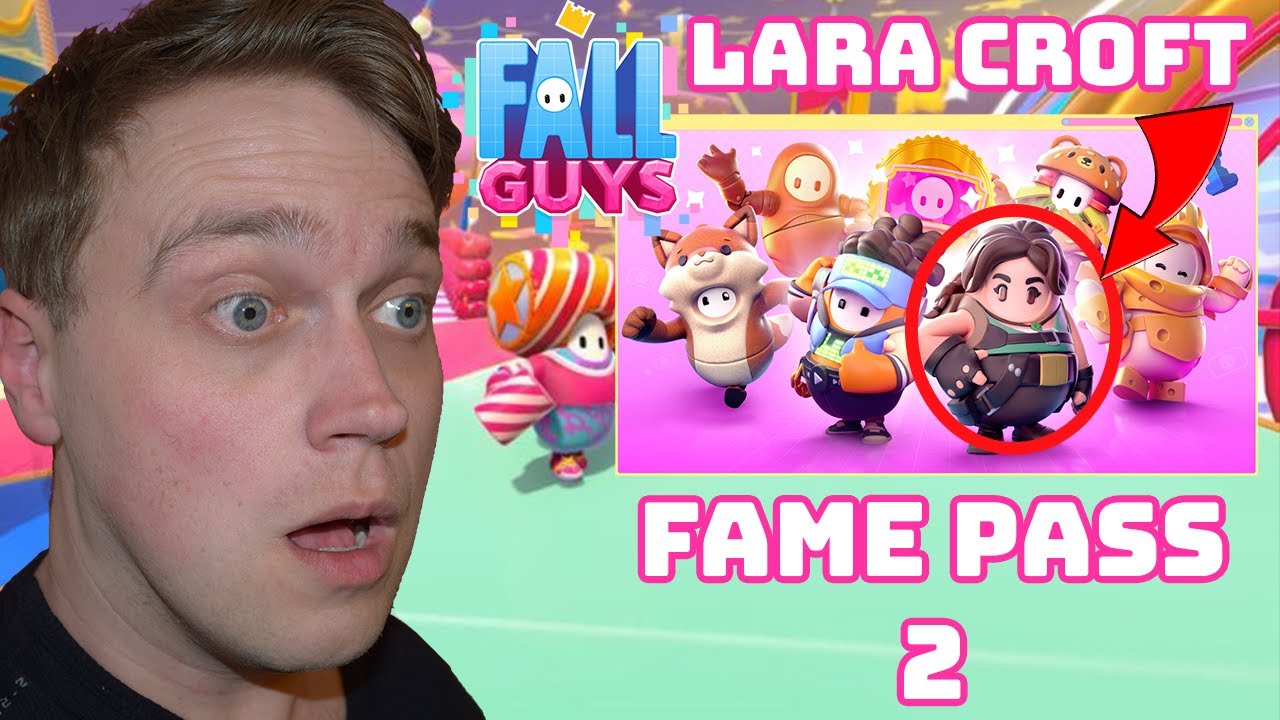 LARA CROFT FROM FORTNITE IN FALL GUYS - SS4 FAME PASS 2 - YouTube
