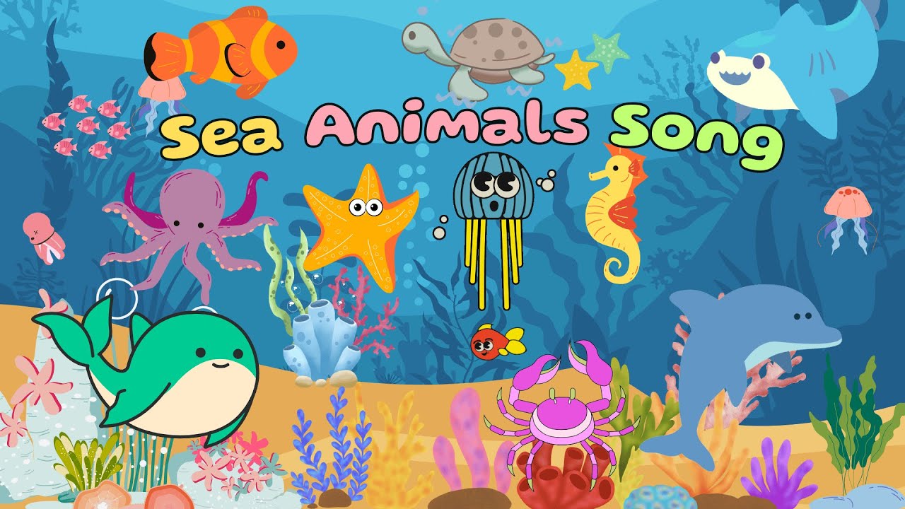 Sea Animals Song for Toddlers | Happy Ocean Song | Purple Panda Rhymes ...