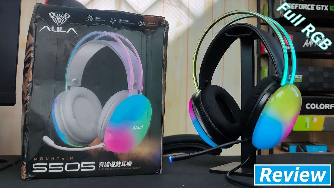 Review AULA S505 Headset Gaming Full RGB Harga 300 Ribuan - YouTube