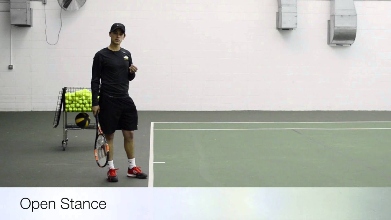 Tennis Technique Tips: Open vs Neutral Stance for Ground Strokes - YouTube