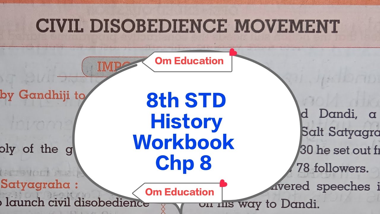 8th STD History Workbook Chp 8 Civil Disobedience Movement ...