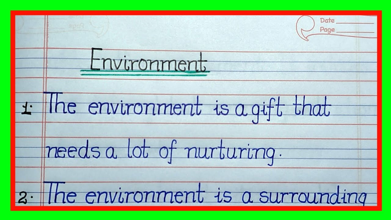 10 lines essay on Environment/Essay on Environment/Write an essay on ...
