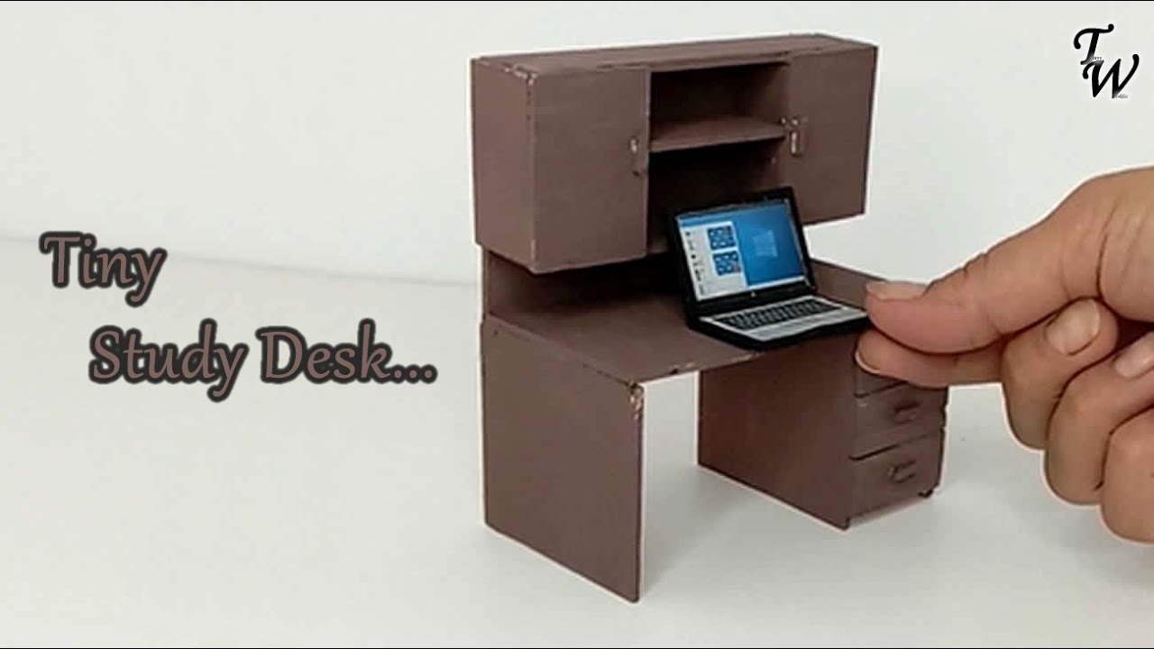 DIY Miniature Study Desk Dollhouse | Kendin Yap Minyatür Çalışma Masası ...