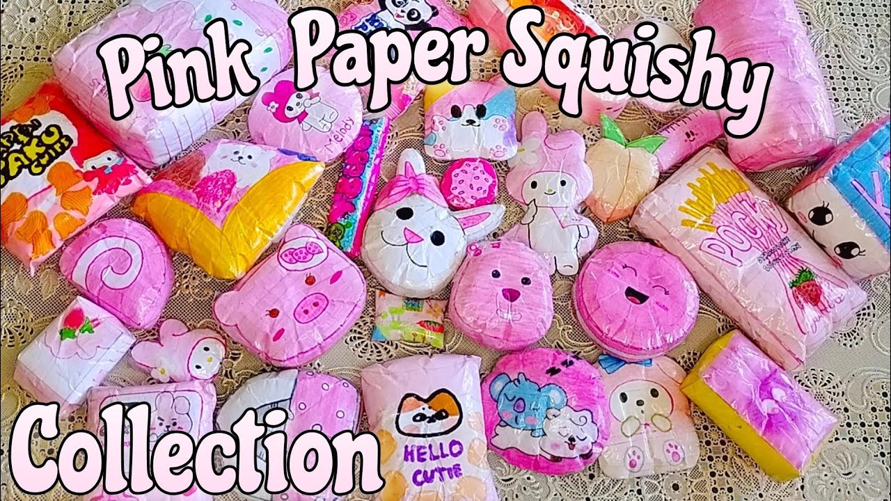 PINK PAPER SQUISHY COLLECTION - YouTube