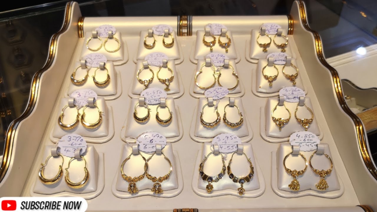 hoop gold earrings designs with weight price | balian design gold ...