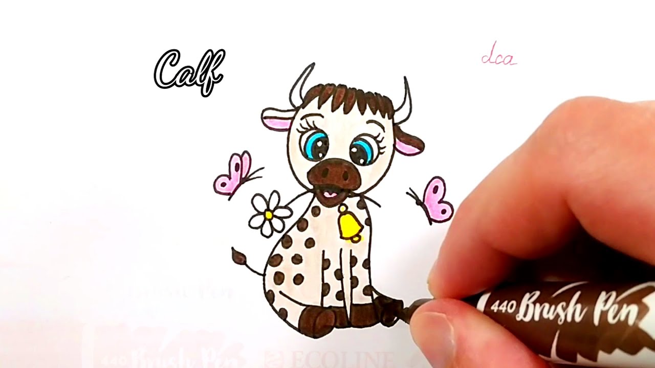 How to Draw a Cute Calf - YouTube