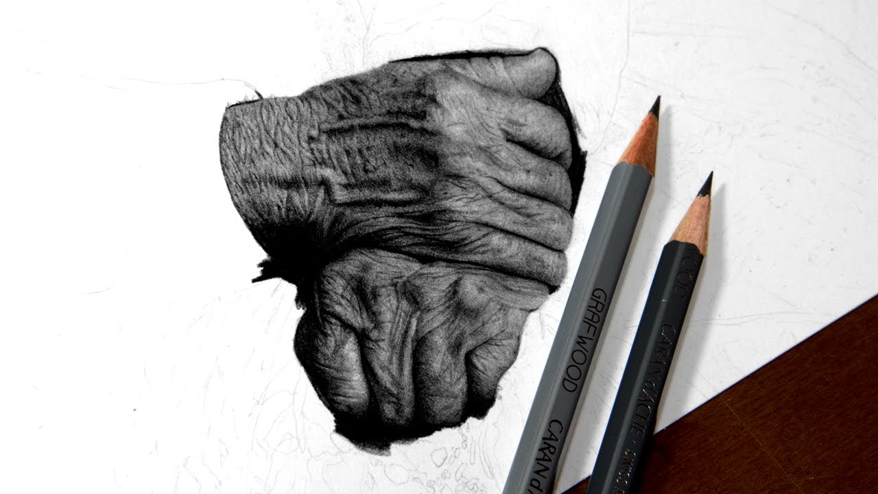 Drawing Hands - Real Time Progress - YouTube