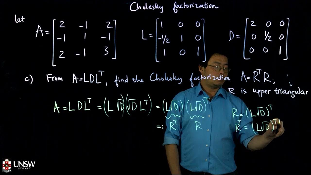 2.6 Cholesky factorization - Example 1 - YouTube