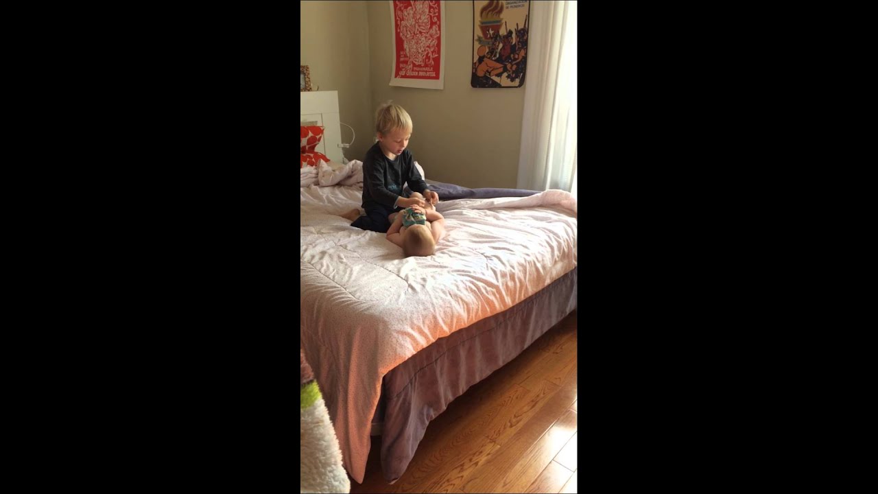 First diaper change - YouTube