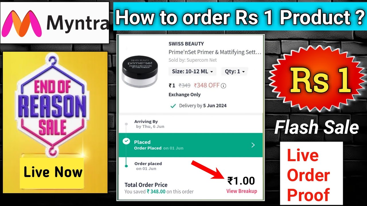 Myntra 1 rs sale l Myntra END OF REASON SALE 2024 l myntra 1 rupee deal ...