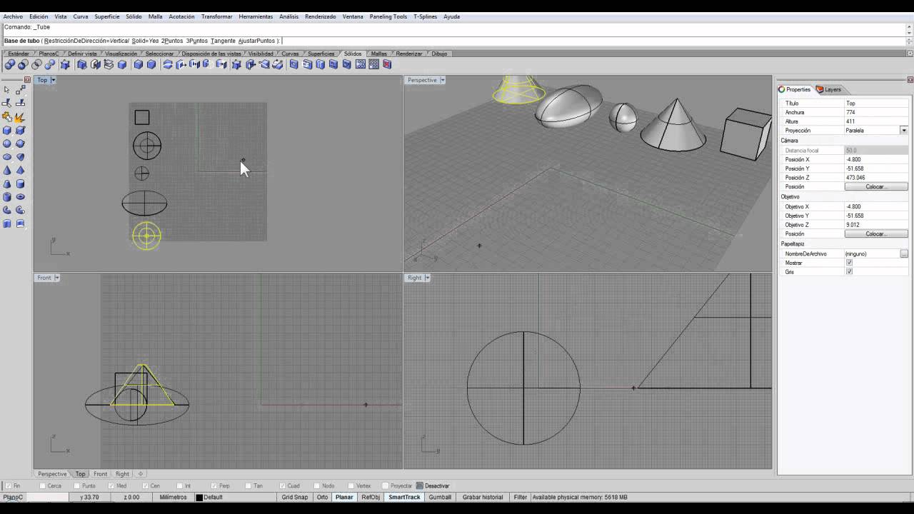 Tutorial de Rhinoceros parte3 sólidos 1/2 - YouTube