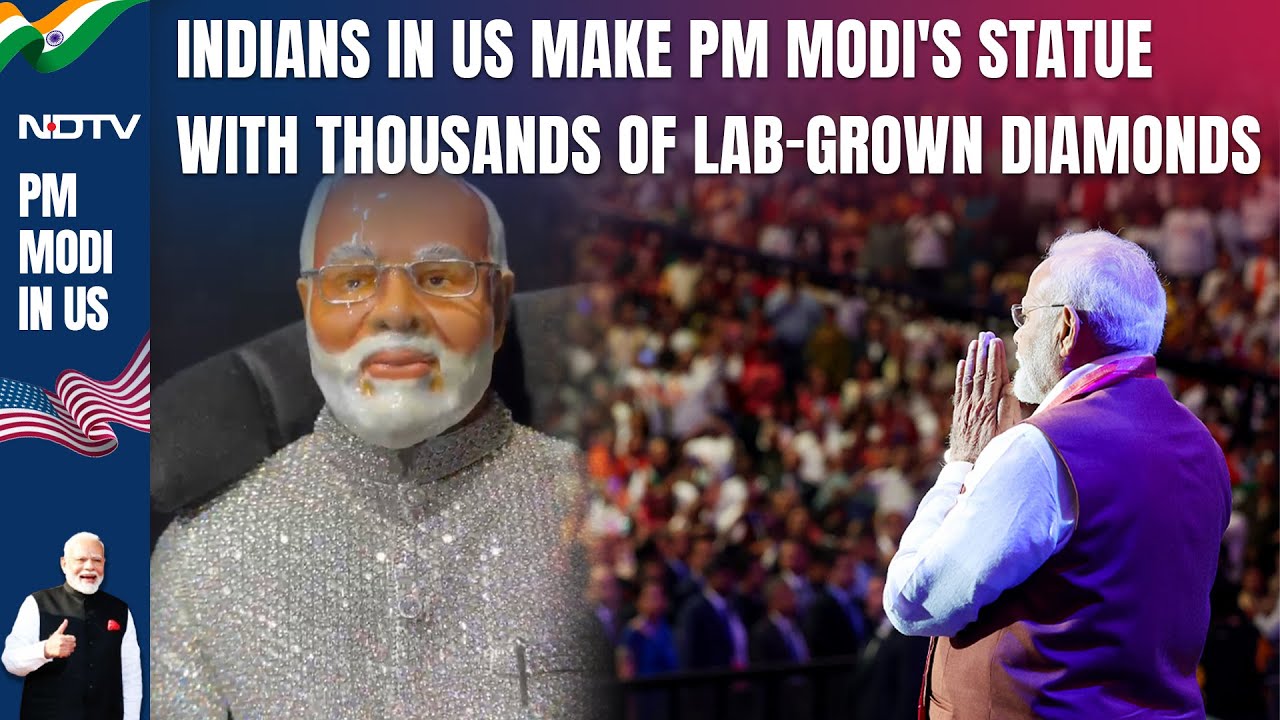 PM Modi US Visit | Indian Diaspora Members Make PM's Statue With ...
