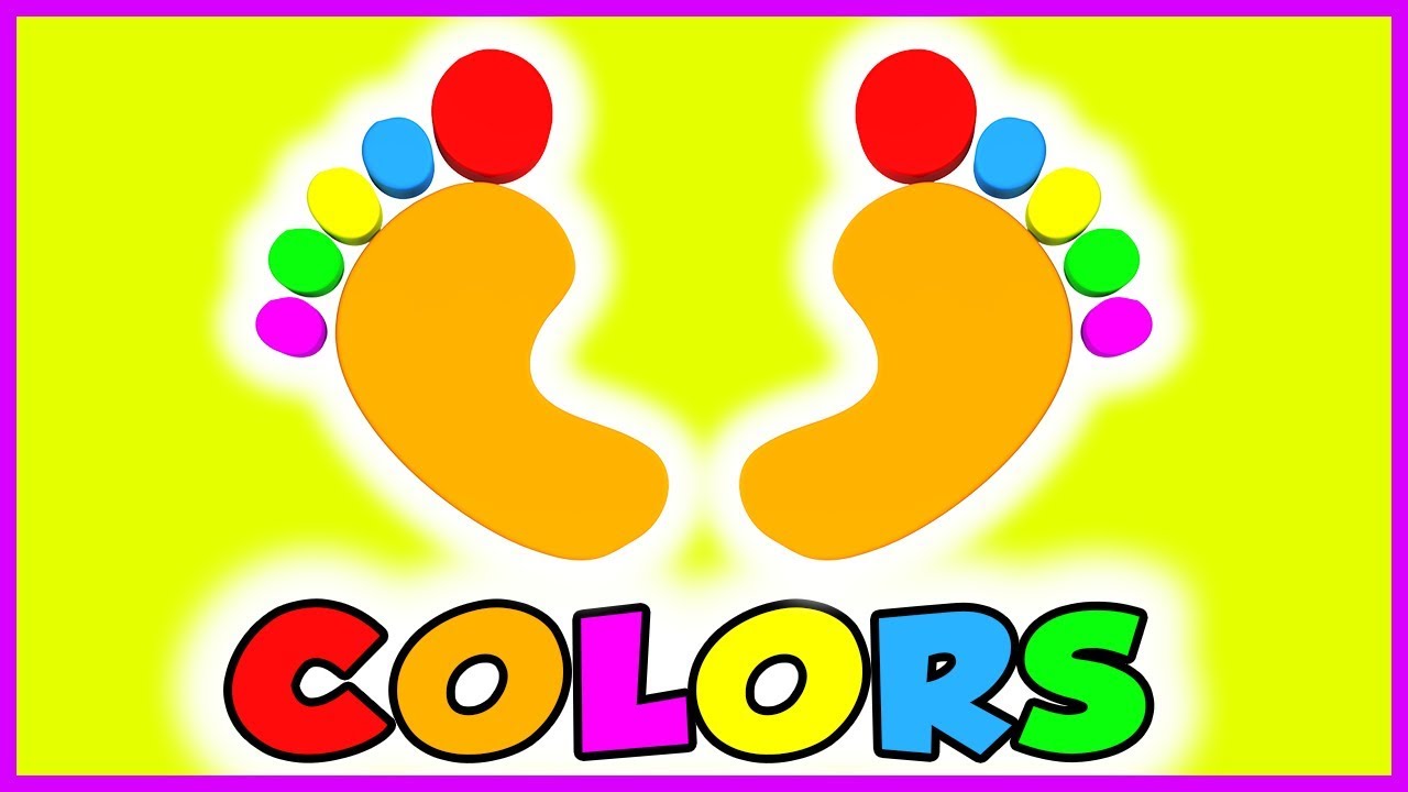 Toddlers learn colors. Learning videos for kids with 3D toes board ...