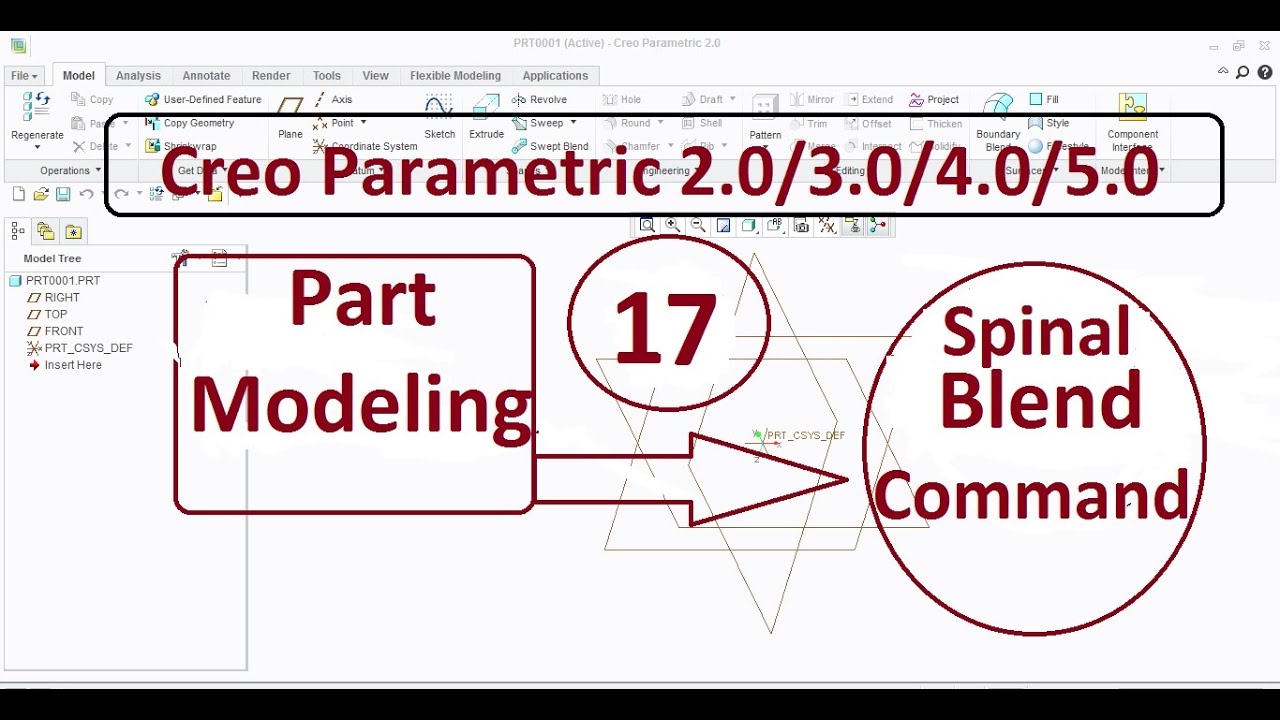 Creo tutorial for -17.Spinal Bend in Creo 2.0/5.0 Part Modeling in ...