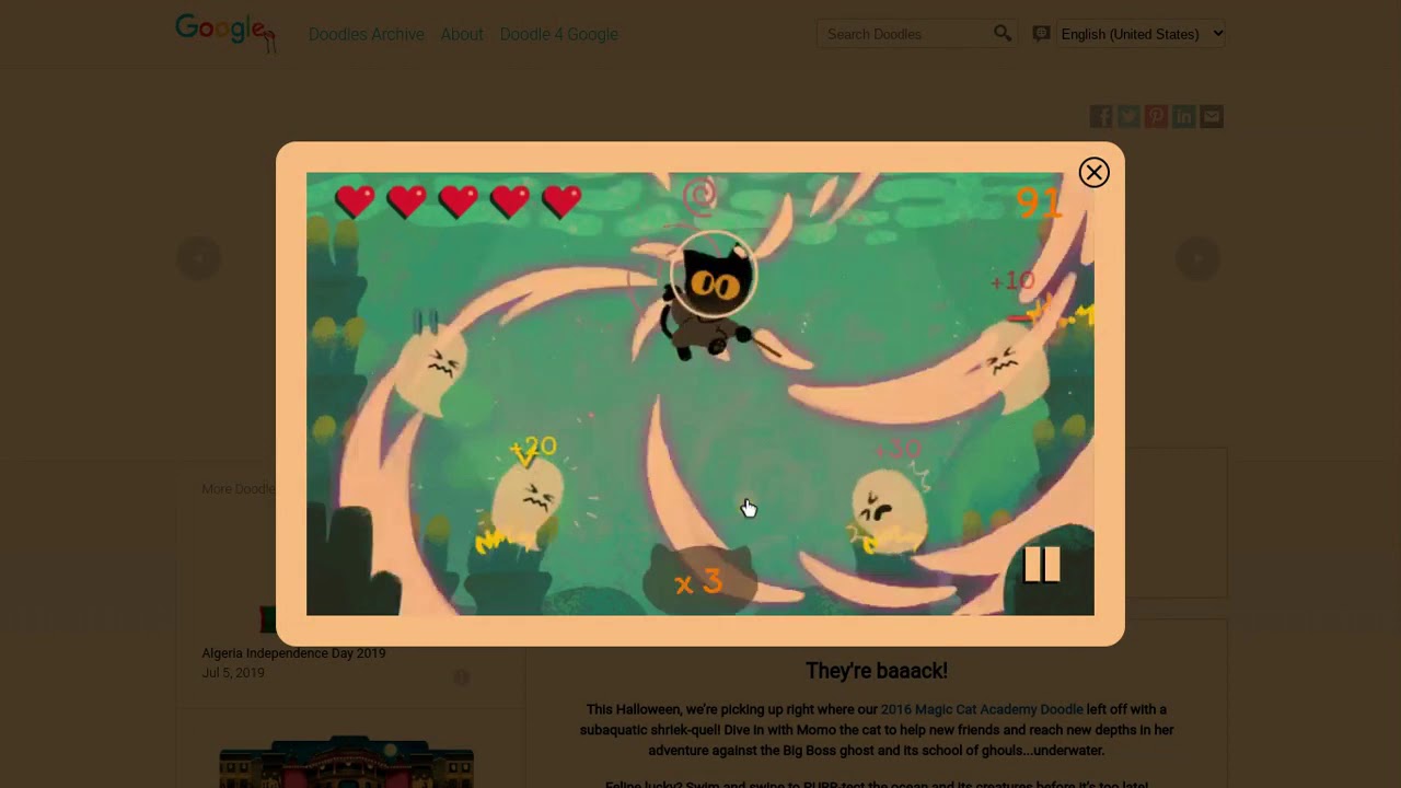 Playing Google Halloween Games!! - YouTube