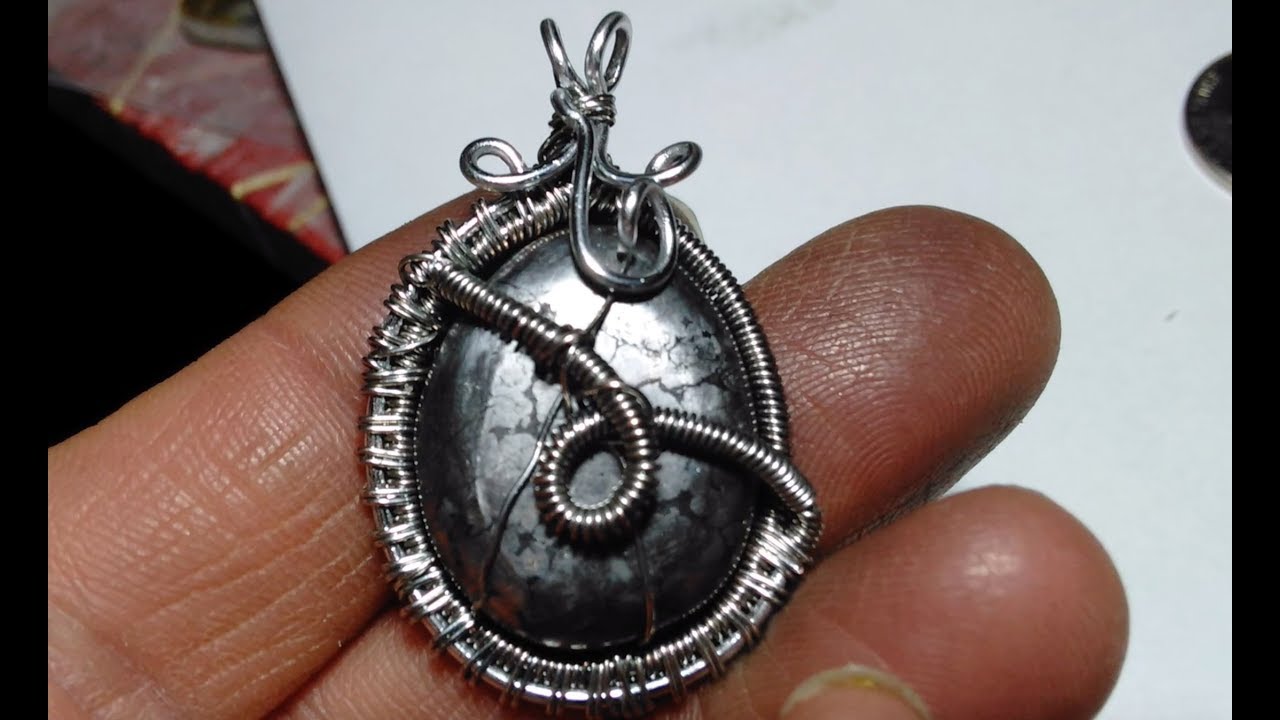 Gina's Project - Silver Ore Wire Wrap Cab - YouTube