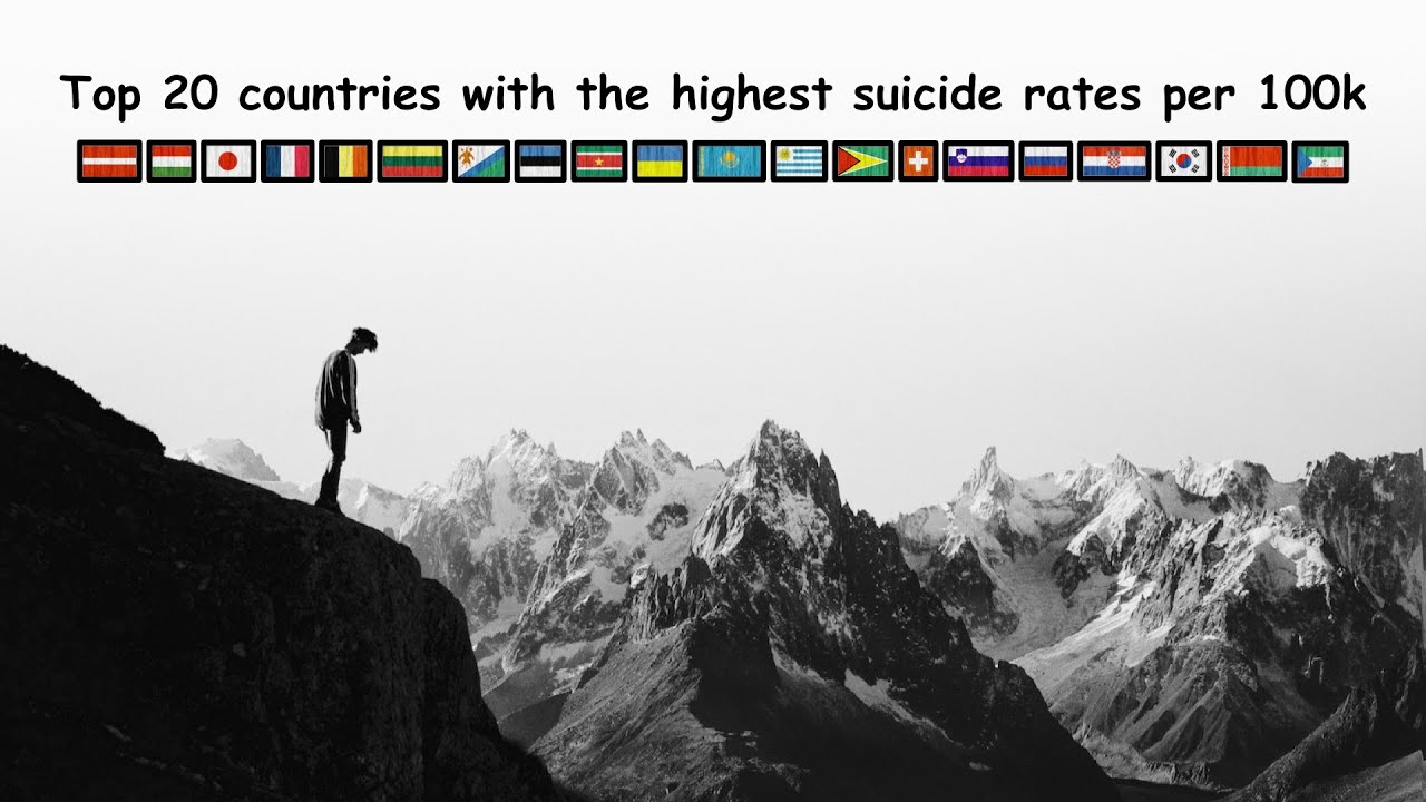 TOP 20 COUNTRIES WITH THE HIGHEST SUICIDE RATES PER 100K 😥 - YouTube