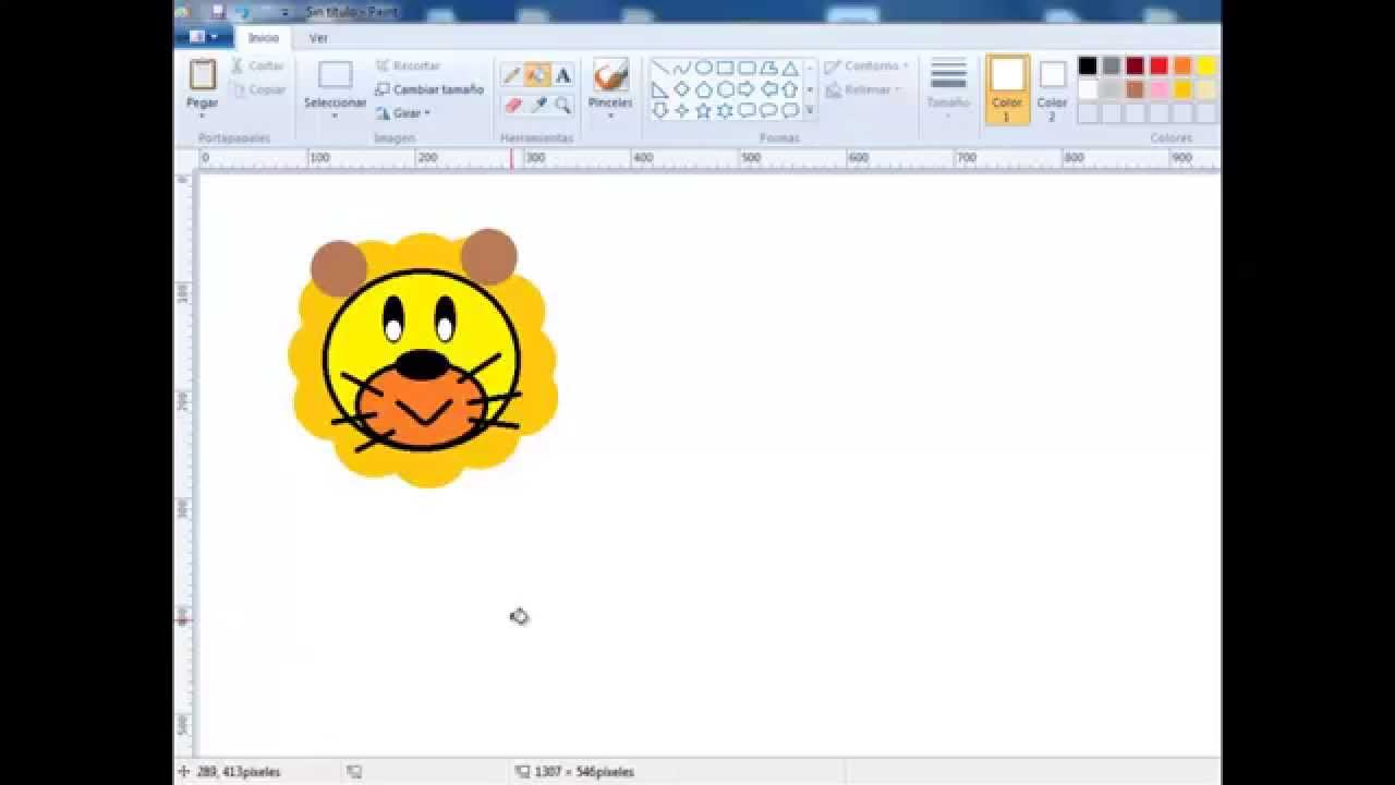 Hacer un león en Paint para win 7 - YouTube