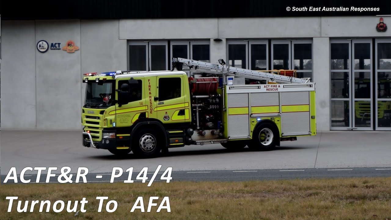 ACT Fire & Rescue - P14/4 [Spare] Turnout to AFA - YouTube