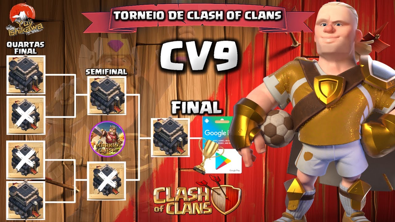 TORNEIO DE CV9 VALENDO SKIN DO REI HAALAND AO VIVO! CLASH OF CLANS ...