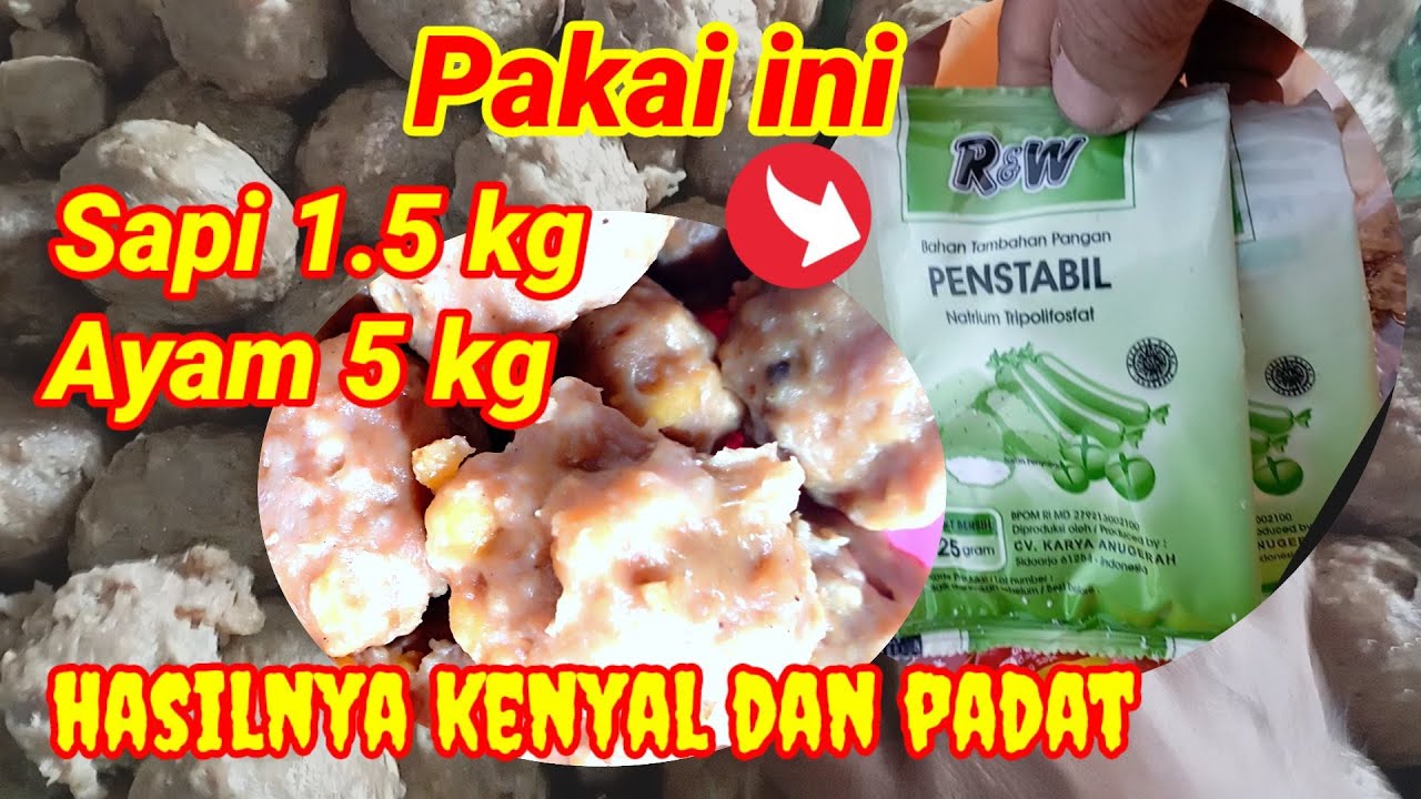 TEPUNG,PENGENYAL.PENSTABIL R&W BAKSO JADI KENYAL DAN PADAT,Ayam 5kg ...