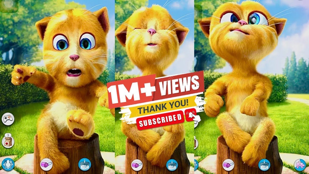 Talking Ginger Cat #funny game 🍐🍒🍕🐠🍉🍊🧅🥞🥨🍑 #talkingtom #gameplay # ...