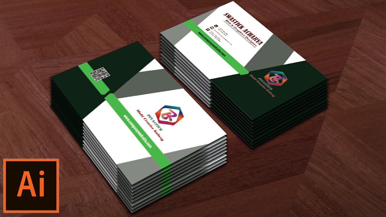 Easy Business Card Design In Adobe Illustrator | Simple Business Card ...
