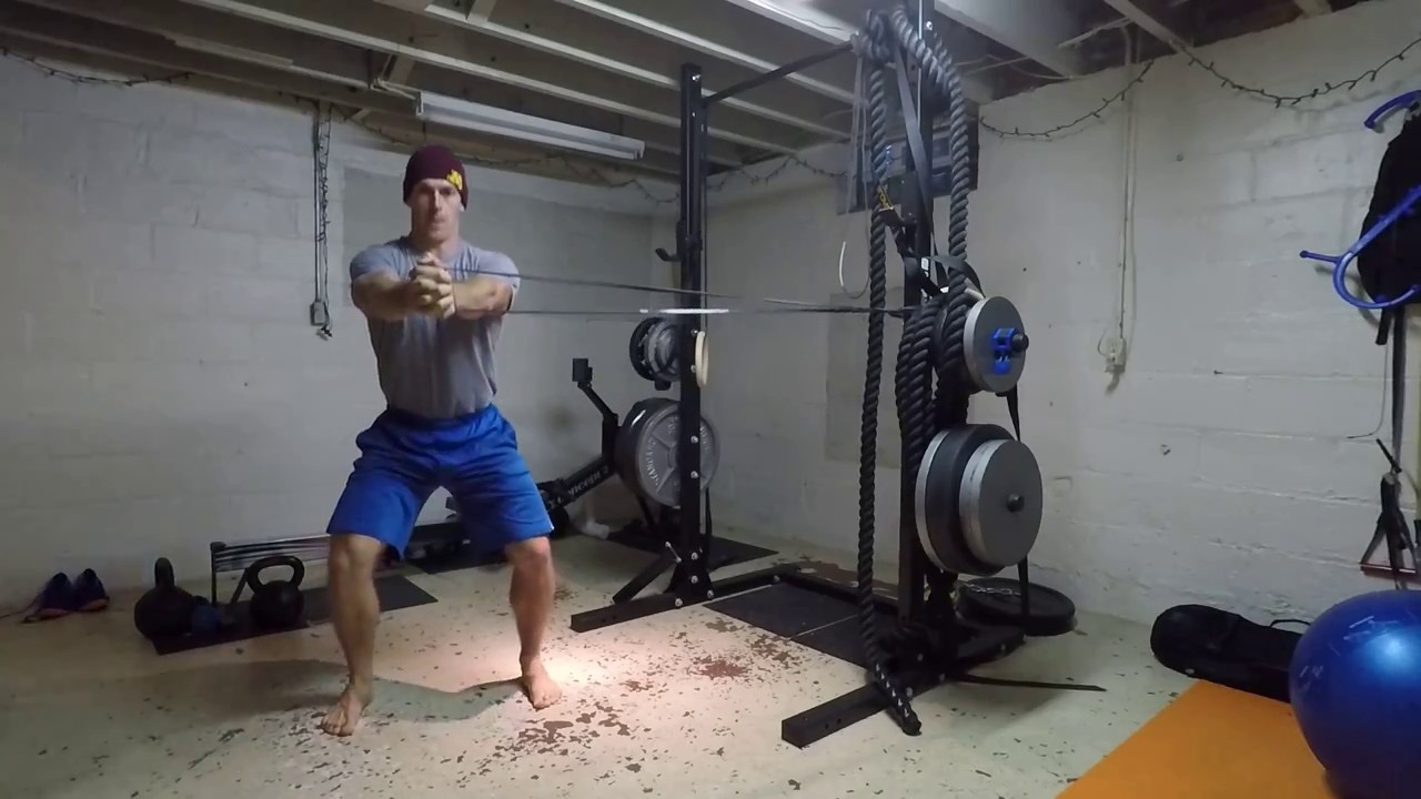 Squat + Core Anti-Rotation Press Out - YouTube